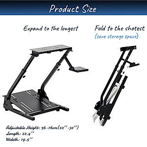 CO-Z Foldable Racing Steering Wheel Stand, Height Adjustable Plus Gearshift Mount Compatible with Logitech G920 G27 G25 G29 Racing Wheel and Pedal, Thrustmaster T80 T150 TX F430 Gaming Wheel Stand