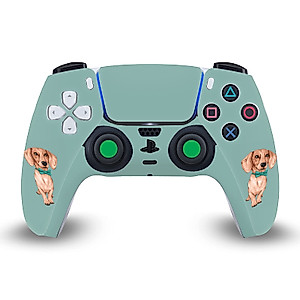 Head Case Designs Officially Licensed Barruf Dachshund, The Wiener Art Mix Vinyl Faceplate Sticker Gaming Skin Decal Cover Compatible With Sony PlayStation 5 PS5 DualSense Controller