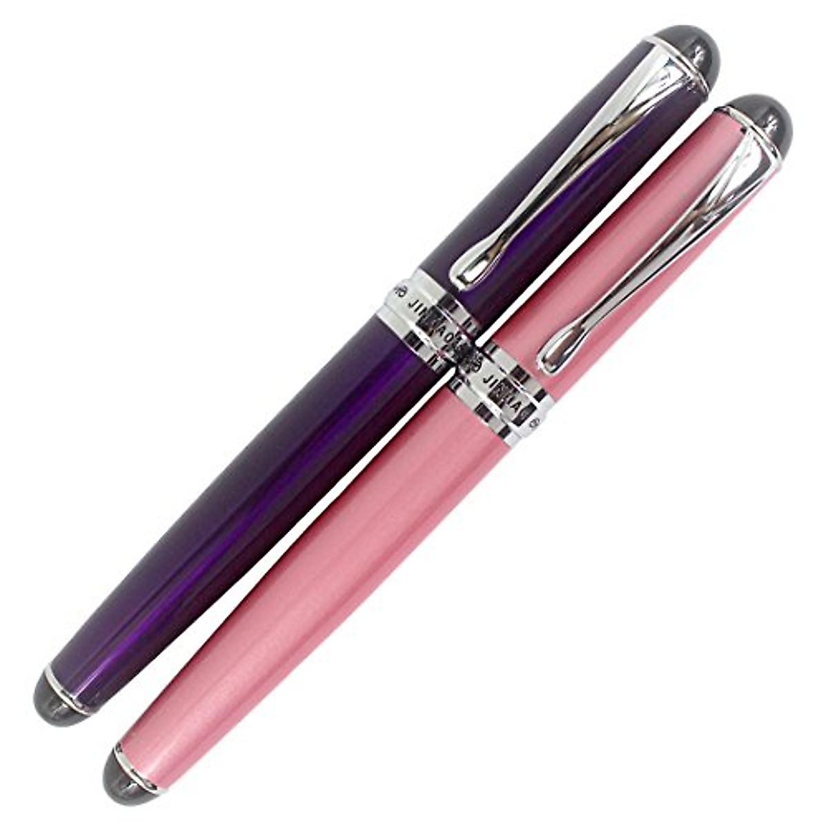Sipliv 2PCS Jinhao X750 Fountain Pen in 2 Colors with Ink Refill Converter, Purple & Pink