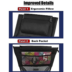 DRAXDOG Camping Chair, 2 Way Compact Backpacking Chair, Portable Folding Chair, Beach Chair with Side Pocket, Lightweight Hiking Chair 0011 (Coffee)