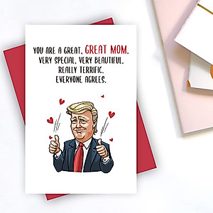 Alzombi Funny Trump Mother's Day Card, Humorous Birthday Card for Mom, You Are A Great Great Mom