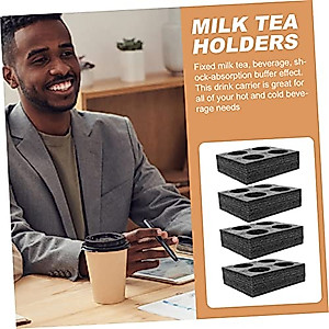 CIYODO 4pcs 4 Hole Cup Holder Car Gadgets Accesorios Auto Car Accessory Coffee Mug Hanger Coffee Cup Rack Outdoor Cup Tray Beverage Takeout Accessory Cup Fixing Holder Packing Trays Shelf