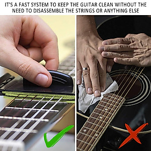 2 Pack Dual Guitar String Cleaner for Guitar, Bass and Ukulele, Used for Cleaning String and Fretboard