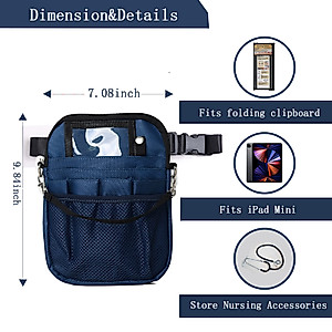 Nurse Fanny Pack, Multi Compartment Nursing Fanny Pack with Pockets | Utility Waist Bag for Work Supplies, Suit for Nurses, RN, Vet, EMT(Blue)