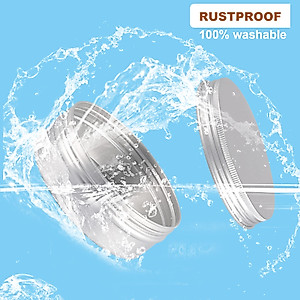 OBKJJ 60 Pack Round Cans with Screw Lid 4 Oz Aluminum Metal Tins DIY Food Candle Containers for Lotion Bars, Balms, Salve, Spices, Beard Balm, Crafts with 4 Markers 2 Sheets Label Stickers