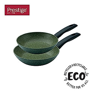 PRESTIGE - Eco Non Stick Frying Pan Set - Plant Based Non Stick - Recycled and Recyclable - PFOA Free - Induction - 20/24 cm