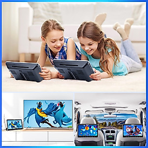 NAVISKAUTO 10.1" Headrest DVD Players with HDMI Input 2 Headphones Mounting Brackets, Support Sync Screen, Last Memory, Region Free, USB/SD Card (2 Car DVD Players)