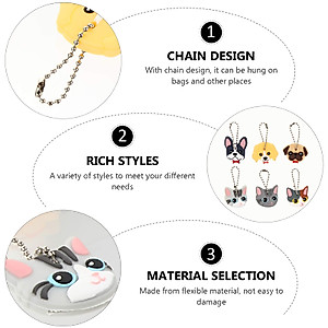 6pcs Key Caps Covers Cute Dog and Cat Key Identifier Caps Key ID Rings Key Rings Creative Animal Key Holder for Kid Toy Ornament Souvenirs
