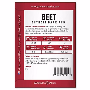 Beet Seeds for Planting Detroit Dark Red 100 Heirloom Non-GMO Beets Plant Seeds for Home Garden Vegetables Makes a Great Gift for Gardeners by Gardeners Basics