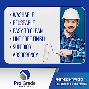 Pro Grade - Paint Roller Covers - 1/2 X 14 Inch Microfiber 6 Pack