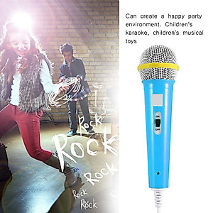 Estink Wired Microphone, Classic Wired Dynamic Microphone 3.5mm Jack Lightweight No Battery for Kids Singing Mechine Home Wired Microphone(Blue)