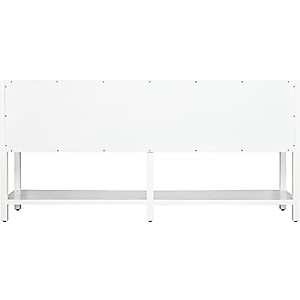 Signature Hardware 953332-72-RUMB-8 Robertson 72" Free Standing Double Vanity Cabinet Set with Mahogany Cabinet, Vanity Top and Rectangular Undermount Sinks - 8" Faucet Holes