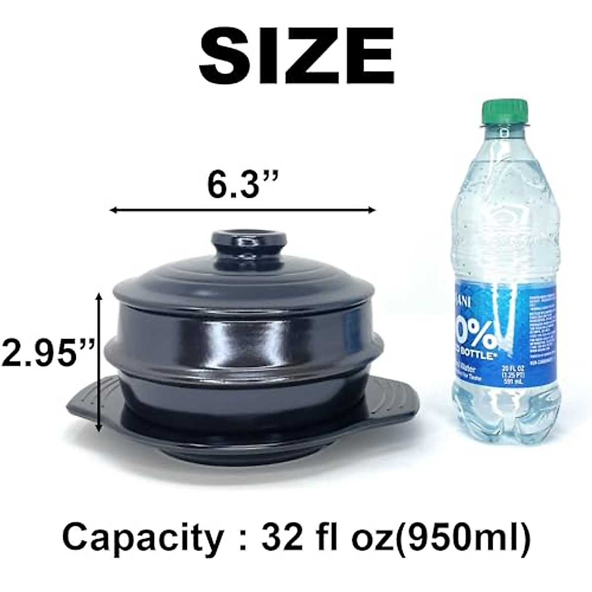 Jovely Korean Stone Bowl Set, Authentic Ttukbaegi Korean Earthenware Pot, Twice-Fired Natural Korean Clay Pot for Cooking, Microwave & Dishwasher-Safe