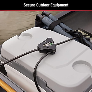 Master Lock Black Python Bike Lock with Key, Adjustable Metal Cable Lock has a Weather Resistant Vinyl Coating for Outdoor Equipment, Bicycles, Trail Cameras, 6 Feet Long, 8418D