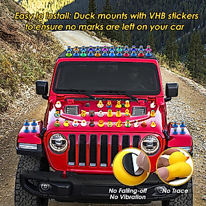 50Pcs Duck Plug - Rubber Duck Mount,Flock Locker Rubber Duck Holder for Jeep Dash and Fixed Display,Gift for Jeep Lover（Excluding Rubber Duck） Double-Sided Stickers Inside