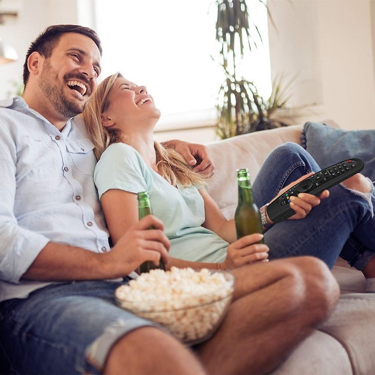 Silicone Protective Case for LG AN-MR20GA / AN-MR19BA / AN-MR18BA / AN-MR650A / AN-MR600 Remote Control [Anti-Lost] Anti Slip LG Magic Remote AKB75855501 Cover Skin Sleeve Protector (Black)