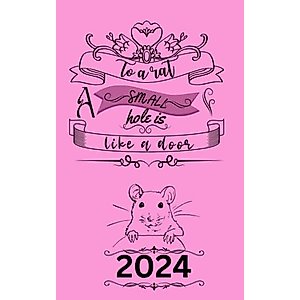 2024 Rat Planner Pink – Weekly 12 Month Diary by Wikwa Creative | 121 pages 5”x8”