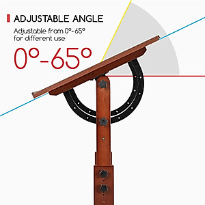 MEEDEN Wood Drafting Table,Artist Drawing Table with Height Adjustable & Tilting Large Surface Tabletop,Studio Painting Table,Art Craft Desk for Writing,Reading,Working Desk,Walnut Color