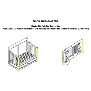CC KITS Full-Size Conversion Kit Bed Rails Compatible with Bertini Baby Crib | Multiple Finishes Available (Dark Walnut)