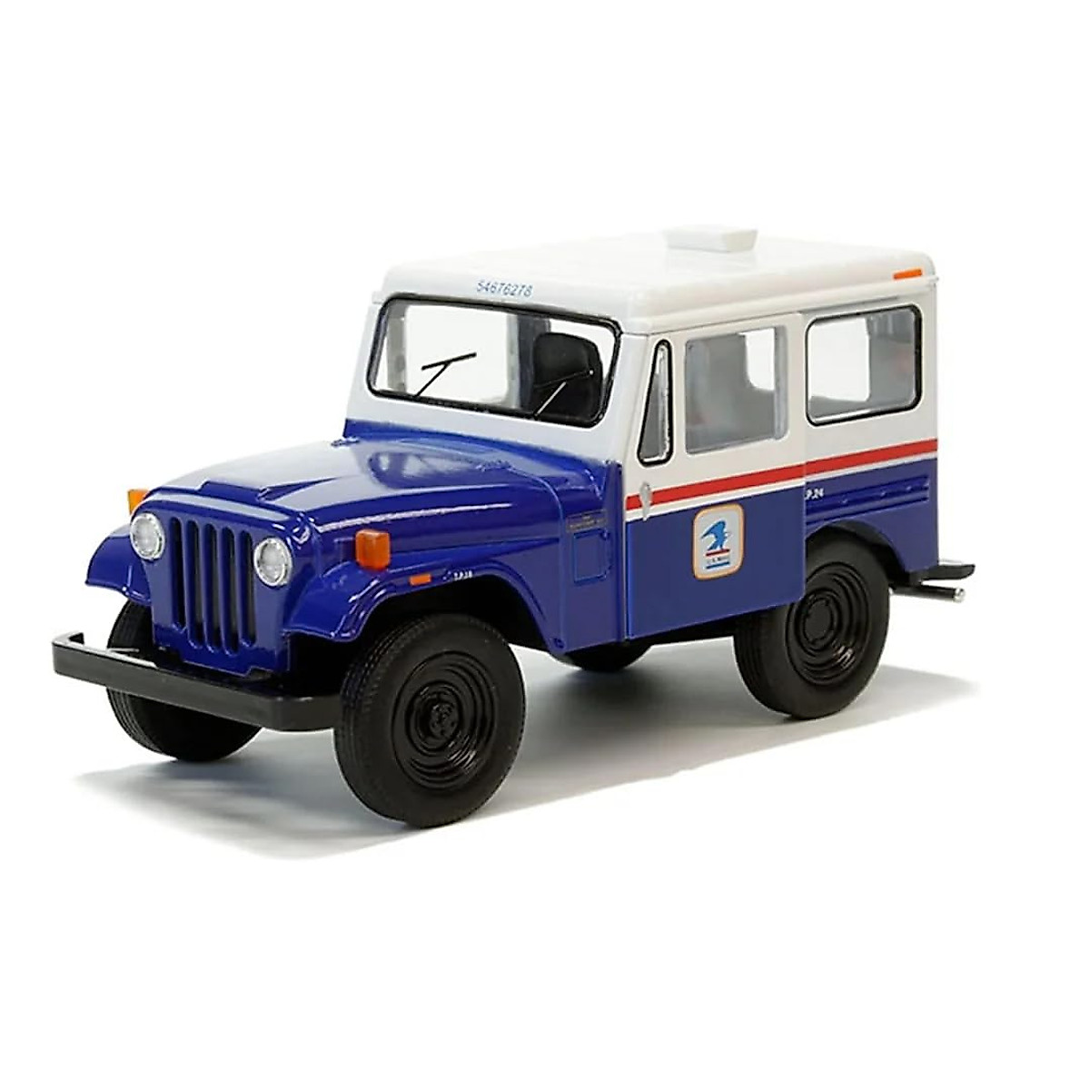 Greenlight 29998 United States Postal Service (USPS) 1971 Jeep Dj-5 Postal Mail Delivery Vehicle Hobby Exclusive 1/64 Diecast Model Car, Blue