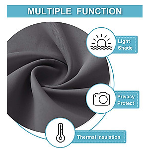 RYB HOME Blackout Door Curtain - Privacy Thermal Insulated Tricia Door Window Curtains for Patio French Door Front Door Sidelight Curtain Tie up Shade, W30 x L69 inch, 1 Panel, Gray