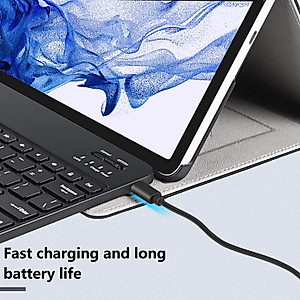 ZtotopCases Keyboard Case for Samsung Galaxy Tab S8 Plus/S7 FE/S7 Plus 12.4 Inch with S Pen Holder & Detachable Wireless Bluetooth Keyboard,PU Leather Cover for Galaxy Tab S8 Plus/ S7 FE Tablet,Black