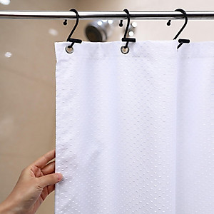 Lurrose 12Pcs Shower Curtain Hooks, Shower Curtain Rings Metal Shower Curtain Hooks for Bathroom Shower Kitchen Bedroom