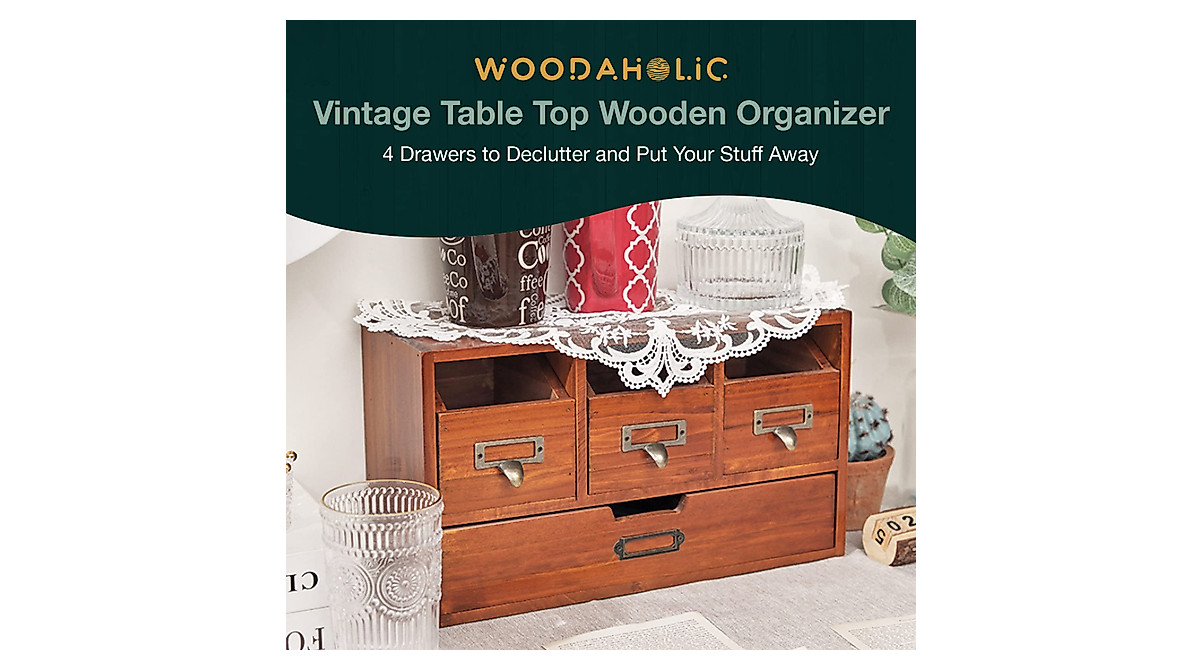 Stylish 4-Drawer Desktop Organizer for Home & Office