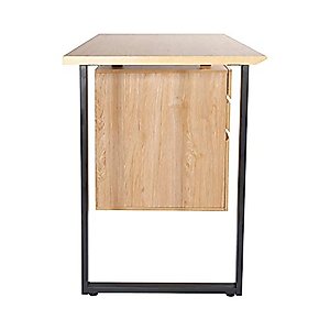 Techni Mobili Computer Desk with Storage and File Cabinet, 30" x 23.6" x 47", Pine