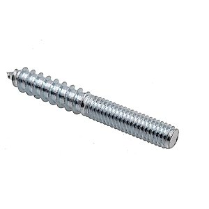 Hanger Bolt, 3 in, Steel, Plain Finish, 10 PK