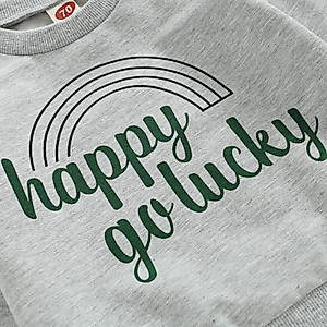 Infant Toddler Baby Girl Boy Oversized Sweatshirt Long Sleeve Top Shirt St. Patrick 's Day Outfit Clothes (Gray, 6-12 Months)