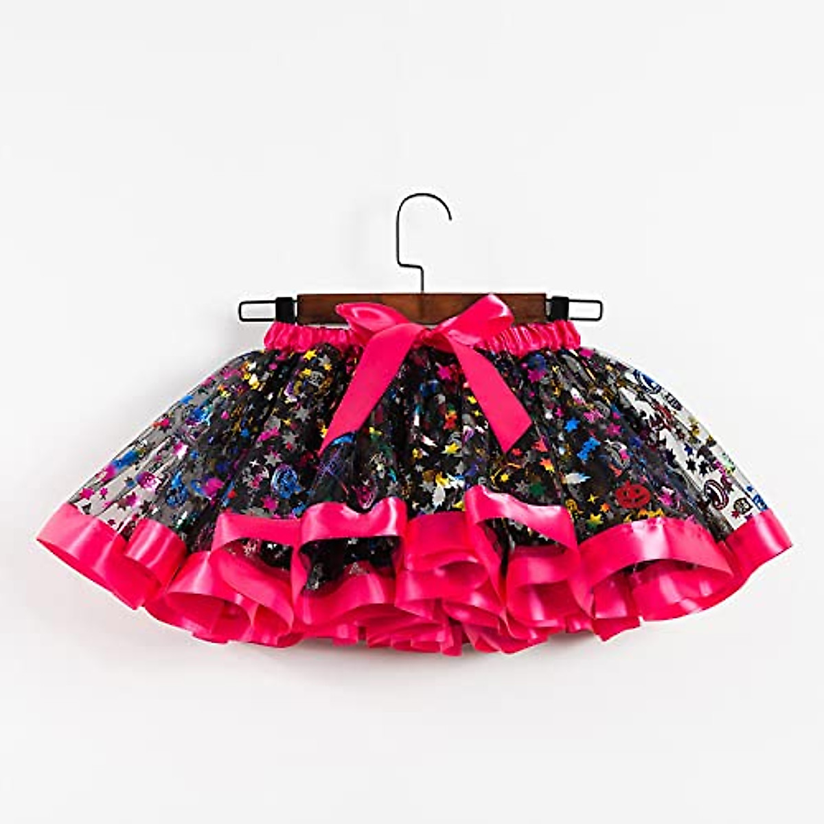 Baby Lightweight Short Pants 2 to 11 Years Kids Girls Halloween Dance Party Dress Cartoon Tulle (Hot Pink, 5-8 Years)