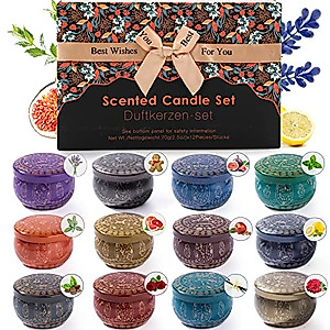 12 Constellations Scented Candles Gifts for Women, Soy Wax Candles for Home Scented, Strong Fragrance, 2.5oz Portable Travel Tin Jar Candles, Birthday Valentine's Day Gift for BFF Women Her Sister