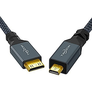 Twozoh Micro HDMI to Mini HDMI Cable, Mini HDMI Male to Micro HDMI Male Cable, Micro HDMI Type D Male to Mini HDMI Type C Male Cable Support 3D/4K 1080p 3Ft