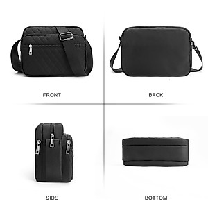 Black Quilted Crossbody Bags for Women Medium Nylon Crossbody Purse Stylish Travel Messenger Shoulder Bag Trendy Crossbody Purses Fashion Designer Cross Body Bag