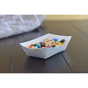 JA Kitchens Mini White Paper Food Tray - 250 Pieces 1/4 Pound Tray