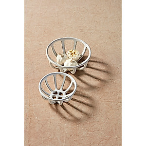 Mud Pie Ceramic Fruit Basket Set, White