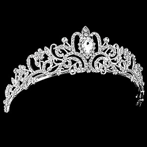 AOPRIE Silver Tiaras and Crowns for Women Girls Princess Crystal Crown with Combs Women's Headbands Bridal Wedding Prom Birthday Party Headbands for Women