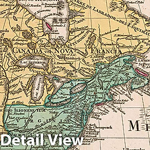 Historic Map - America Septentrionalis Concinnata juxta Observationes, 1760, Tobias Conrad Lotter v2 44in x 35in