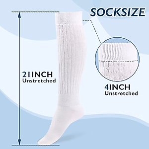 Buauty Women's Slouch Sock 4 Pairs, Scrunch Knee High Slouchy Sock, Scrunchie Boot Knit Socks for Women Girls 80s 90s