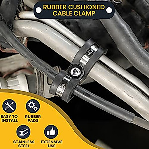 Brexxty 52 PCS Cable Clamps Assortment kit—304 Stainless Steel Wire Clamps of 6 Sizes—1/4" 5/16" 3/8" 1/2" 5/8" 3/4"—To Bundle, Clamp, & Protect Wires, Pipes, & Cables