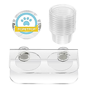 POPETPOP Magnetic Reptile Ledge - Reptile Food Dish Crested Gecko Feeding Ledge with 10PCS Feeding Cups Reptile Water Bowl Reptile Feeding Dish for Spider Lizard Snake