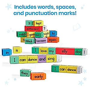 hand2mind Reading Rods Sentence Construction, Sentence Building for Kids, Parts of Speech Linking Cubes, Learn to Read Toys, Reading Tools for Kids, Science of Reading Manipulatives
