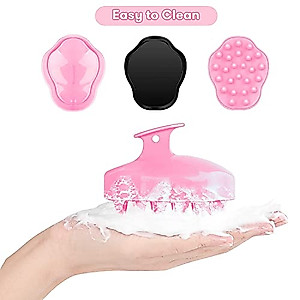 Shampoo Brush, Silicone Scalp Massager Hair Brush Head Massager Hair Growth Scrubber for Straight Curly Long Short Thick Thin Wet Dry Hair for Men Women Kids Pets , White