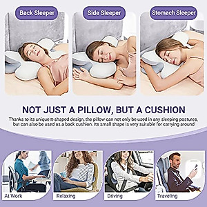 DONAMA Cervical Neck Pillow,Ergonomic Contour Orthopedic Pillow for Neck and Shoulder with Soft Cooling Pillowcase,Memory Foam Support Sleeping Pillow for Side,Back,Stomach Sleeper