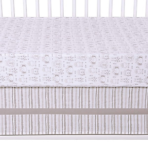 Trend Lab Sidney 3 Piece Crib Bedding Set, Can Be Used As A Blanket Or A Playmat for Tummy Time, Includes Quilt, Fitted Crib Sheet and Skirt