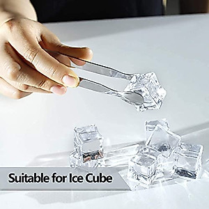 Ice Tongs Sugar Cubes Tongs - Stainless Steel Mini Serving Tongs Appetizers Tongs Small Kitchen Tongs for Tea Party Coffee Bar (6 PCS)