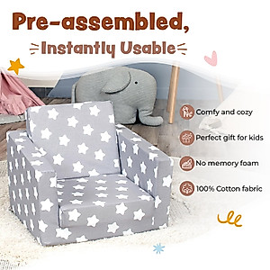 Delsit Kids Couch for Toddlers - 2 in 1 Convertible Foam Armchair to Lounger, Comfy Flip Out Lounge Chair, Sofa for Children, Made in Europe