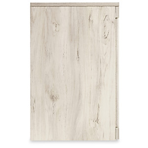 Signature Design by Ashley Bellaby Farmhouse Large TV Stand up to 60" with 3 Adjustable Shelves and Fireplace Option, White