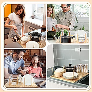 24 x 21 Inch Wood Peg Board System Dish and Plate Organizer Adjustable Wood Drawer Organizer Pegboard Wall Organizer Shelf and Drawer Organizer for Food Containers Cookware Utensils